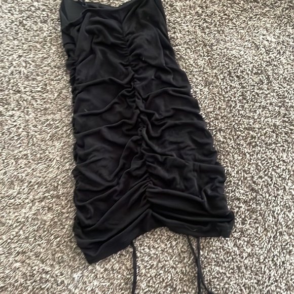 Inspired Hearts | Dresses | Scrunched Body Tight Black Mesh Dress ...